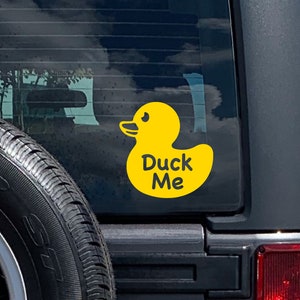 Duck Me Decal: Yellow Duck Car Window Sticker - Etsy