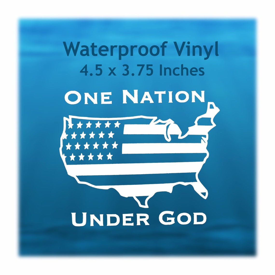 American Flag Decal Sticker One Nation Under God Patriotic - Etsy