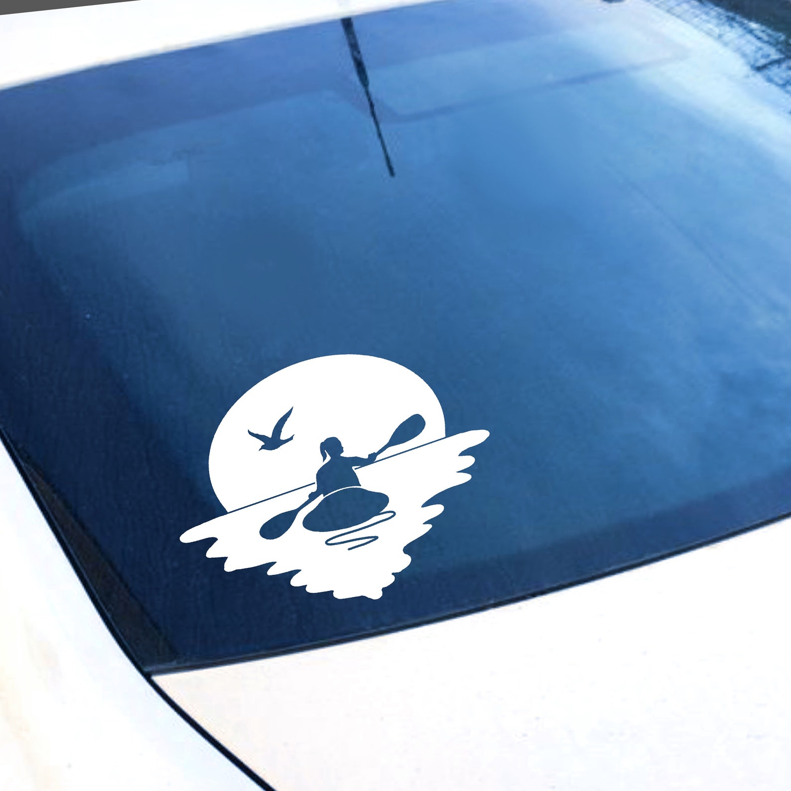 Kayak Car Decal. Girl Kayaking. - Etsy