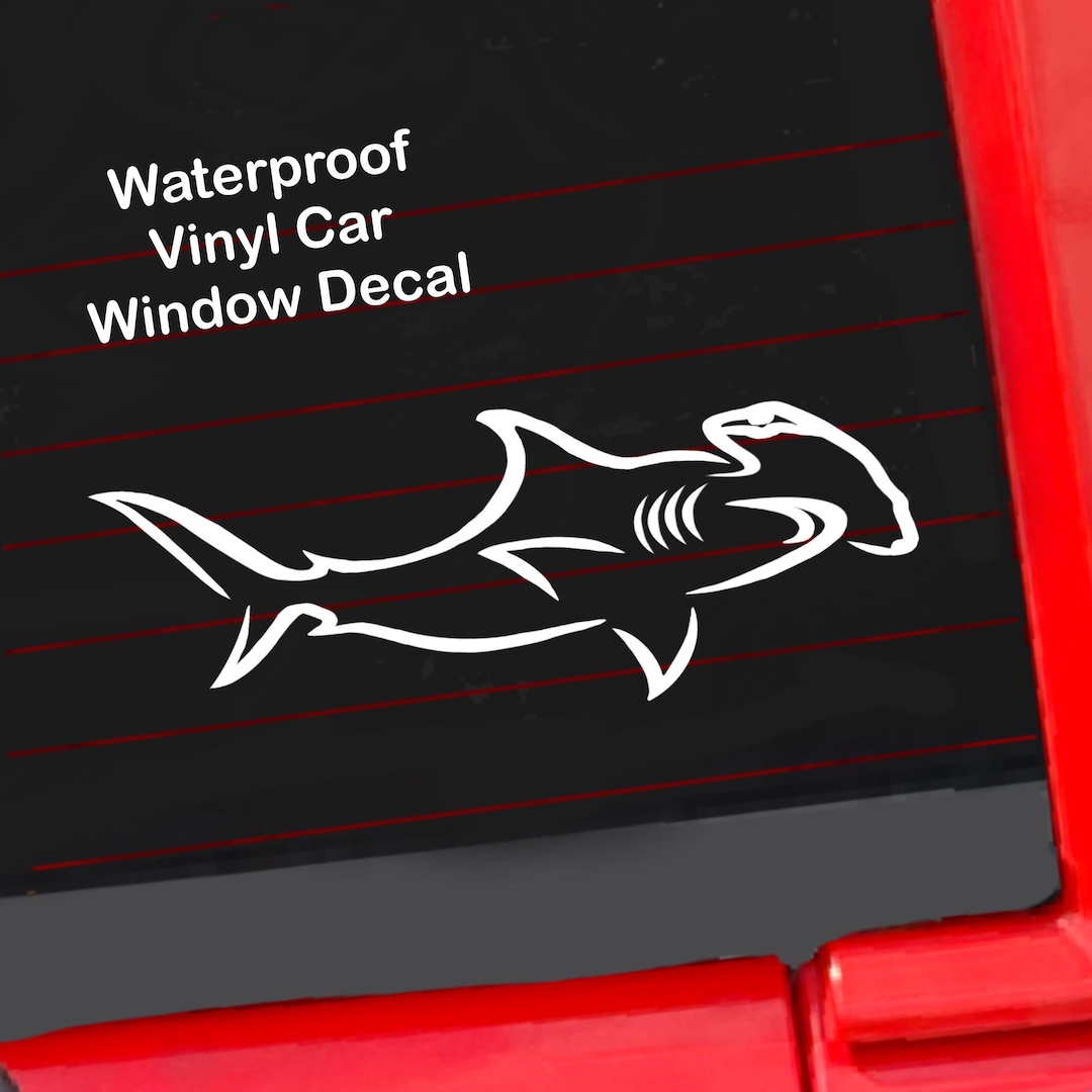 Minimalist Hammerhead Shark Vinyl Decal for Car or Truck Rear Glass ...