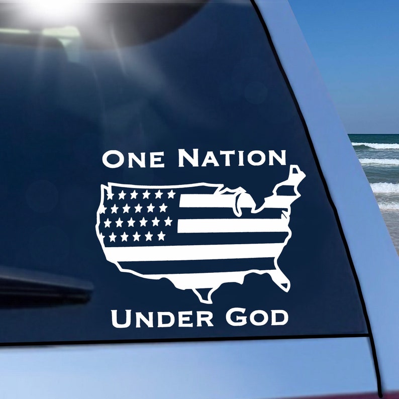 American Flag Decal Sticker One Nation Under God Patriotic - Etsy