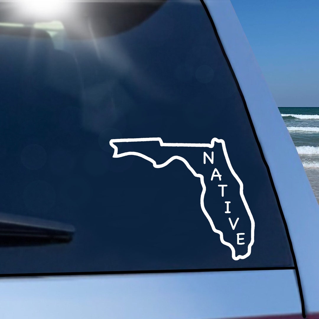 Florida Native Decal: State Outline Car Window Sticker - Etsy