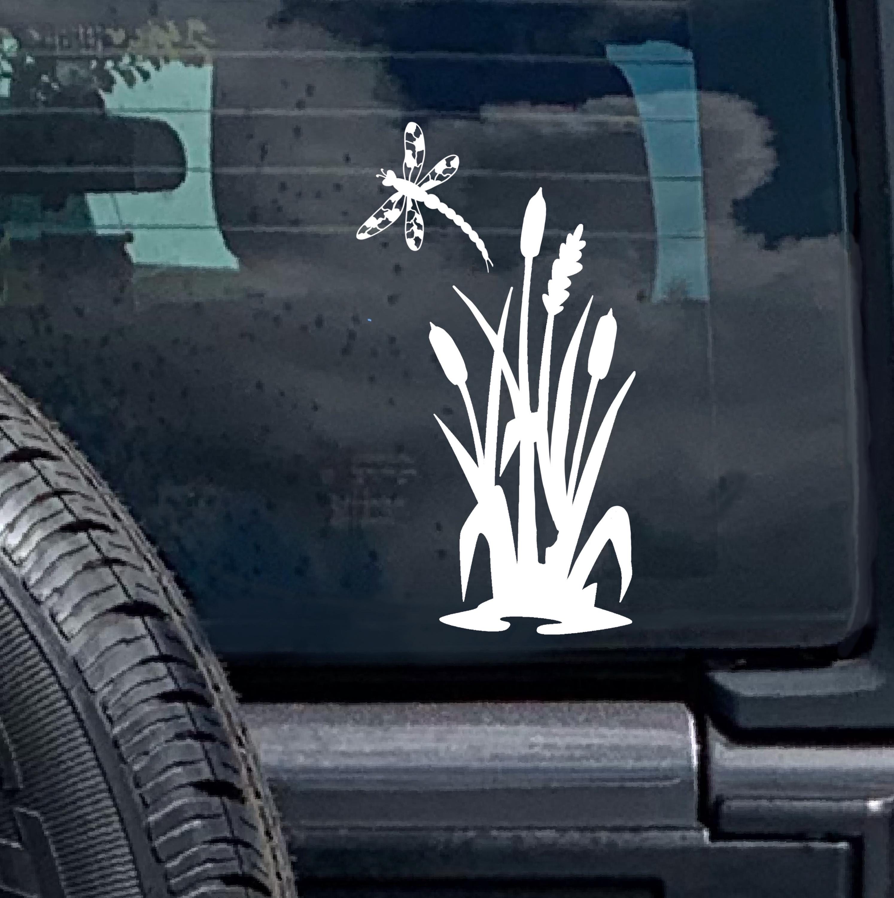 Dragonfly Swamp and Cattails Vinyl Decal Sticker: Car Truck Four Wheel ...