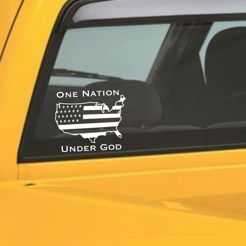 American Flag Decal Sticker One Nation Under God Patriotic - Etsy