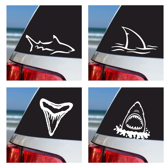 Shark Sticker Bundle 4 Shark Decals Shark Gifts Birthday - Etsy