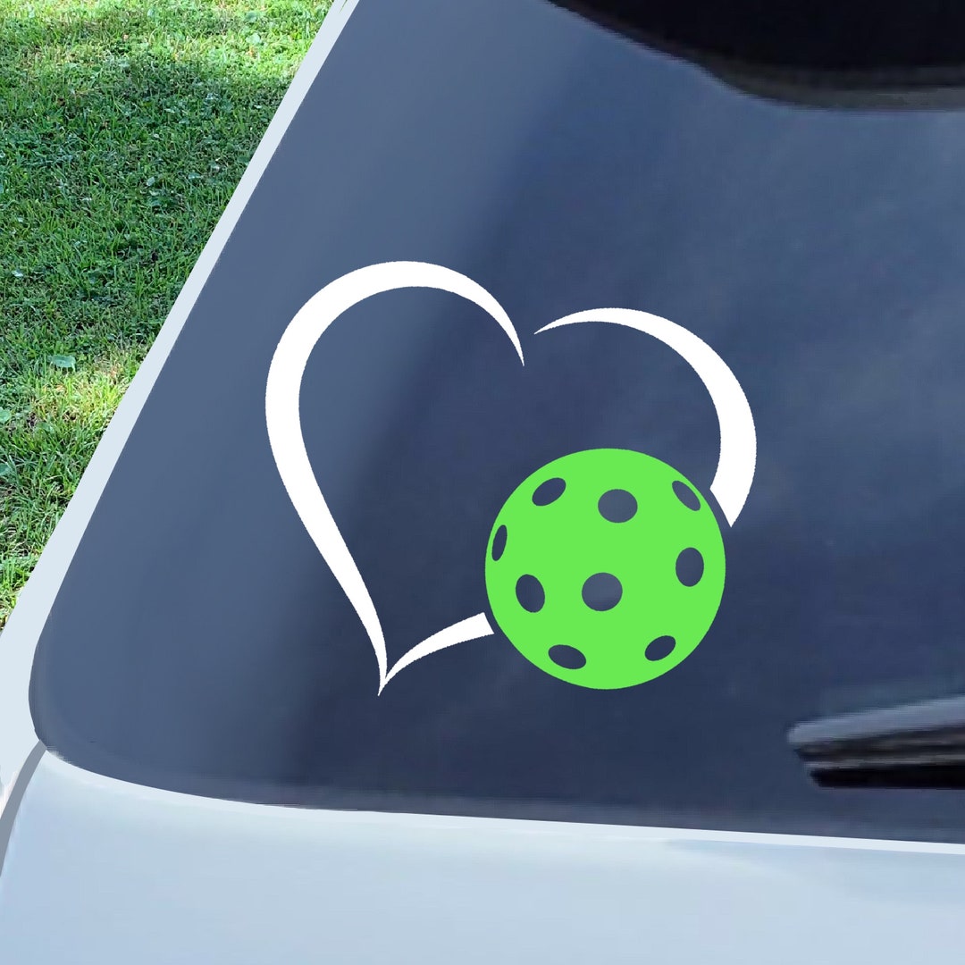 Pickleball and Heart Decal Sticker - Car Window, Vinyl, Laptop - Etsy