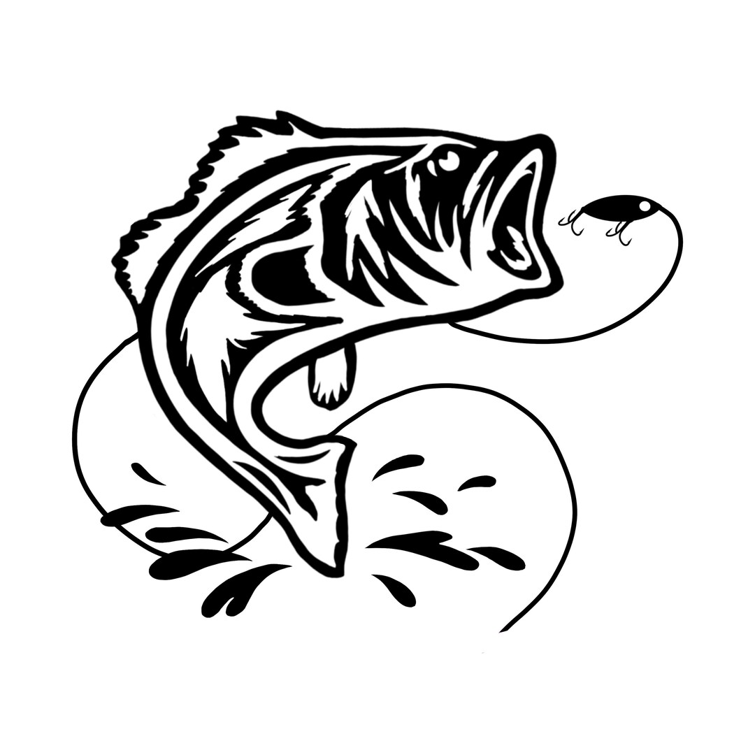 Bass Fishing Decal Sticker. Largemouth Bass Car Window Sticker. Jumping ...