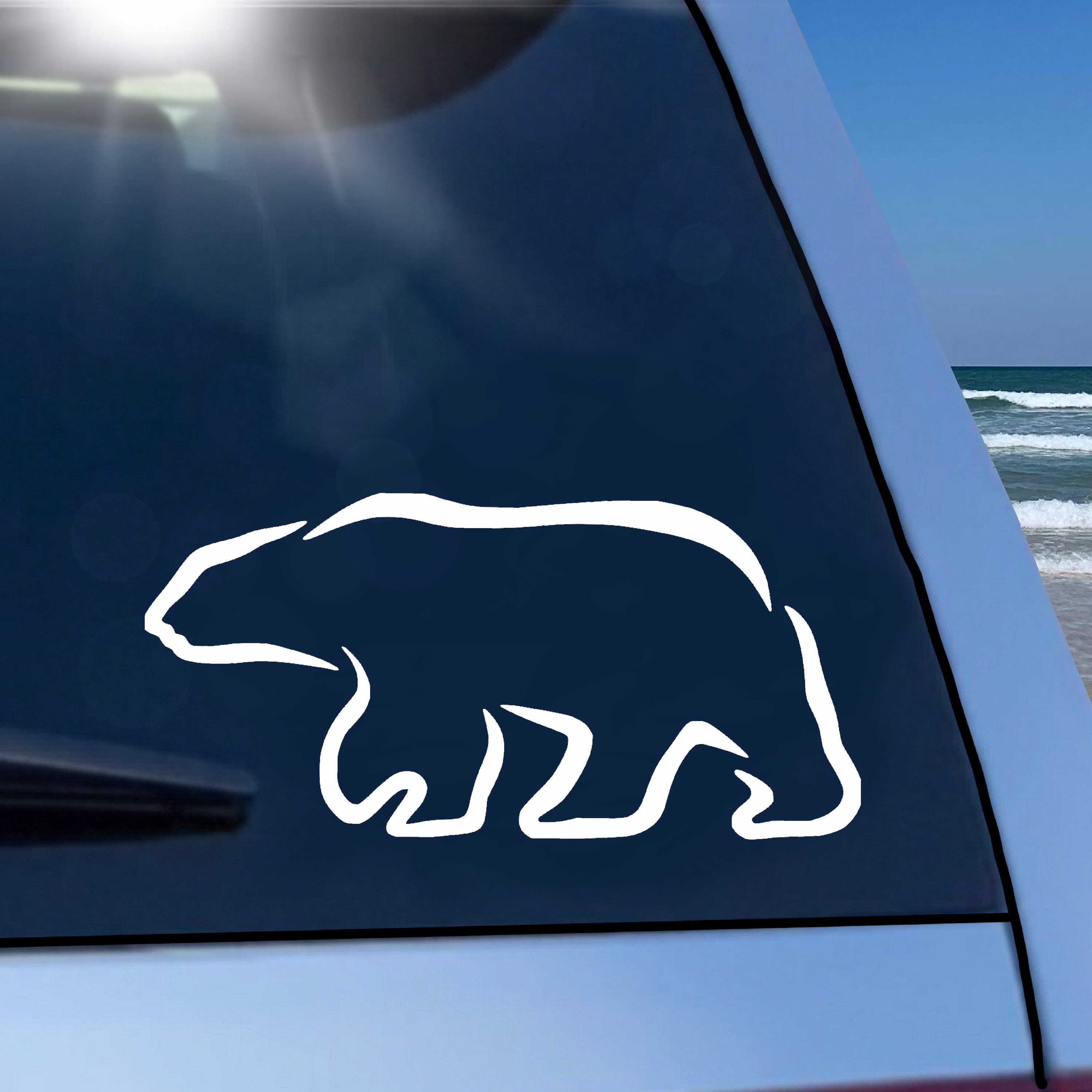 Polar Bear Decal Polar Bear Sticker Bear Car Decal Bear Car - Etsy