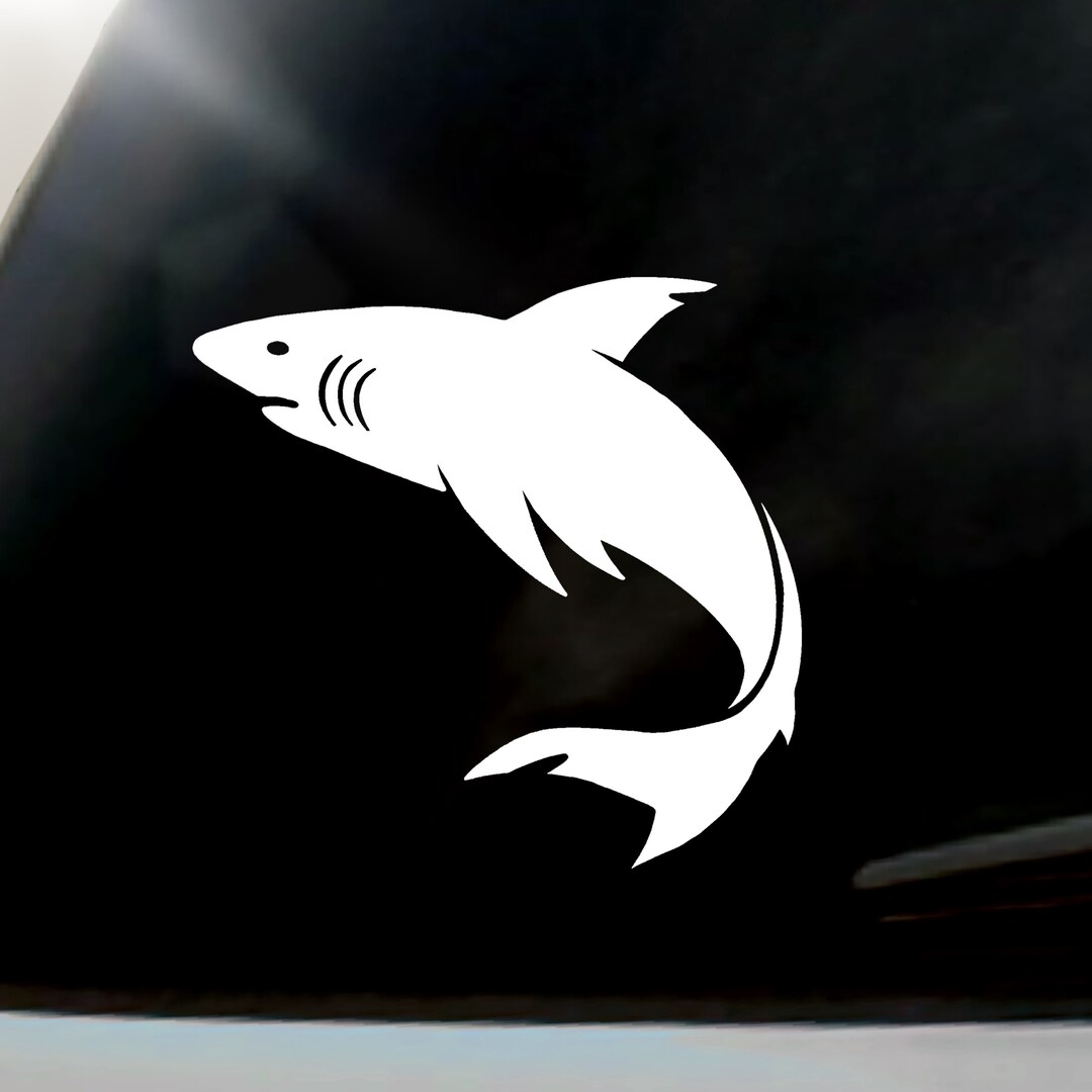 Hand Drawn Shark Decal / Shark Stickers / Shark Car Decal / Shark Jaws ...