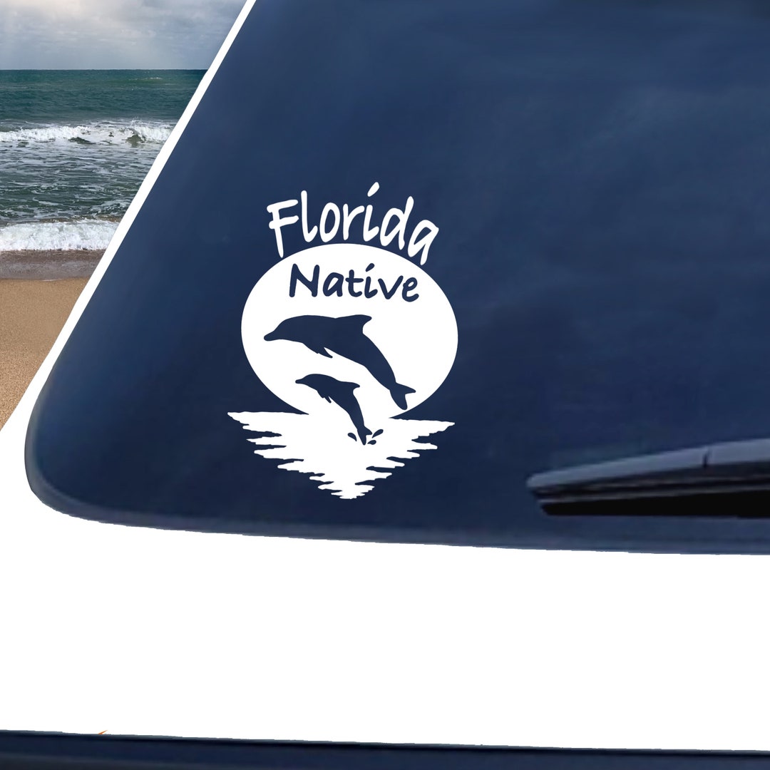 Florida Native Decal, Dolphin Decal, Florida Stickers, Beach Decal ...
