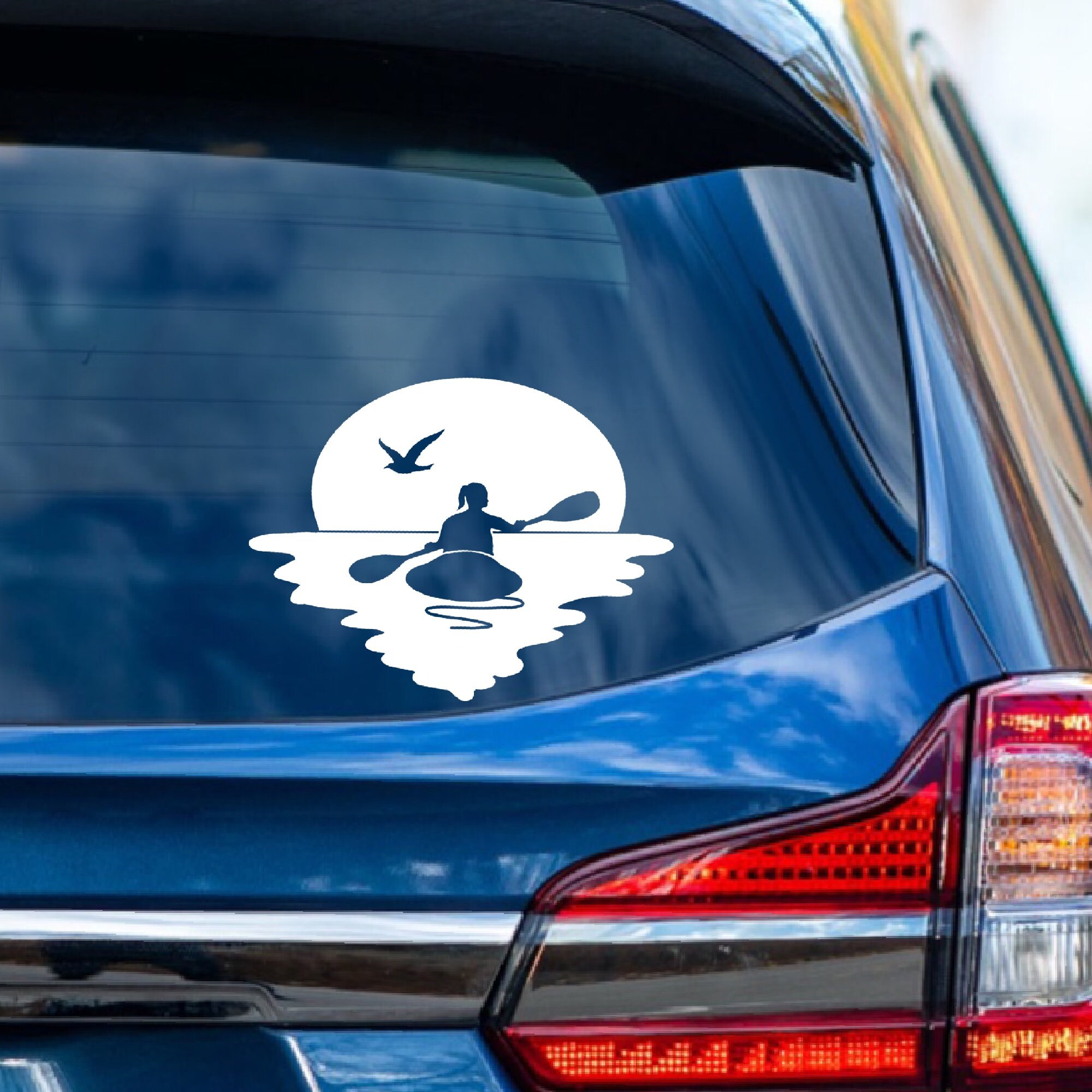 Kayak Car Decal. Girl Kayaking. - Etsy