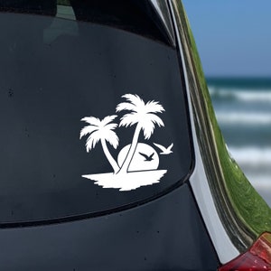 Palm Trees Sunset Decal: Beach Car Window Sticker - Etsy
