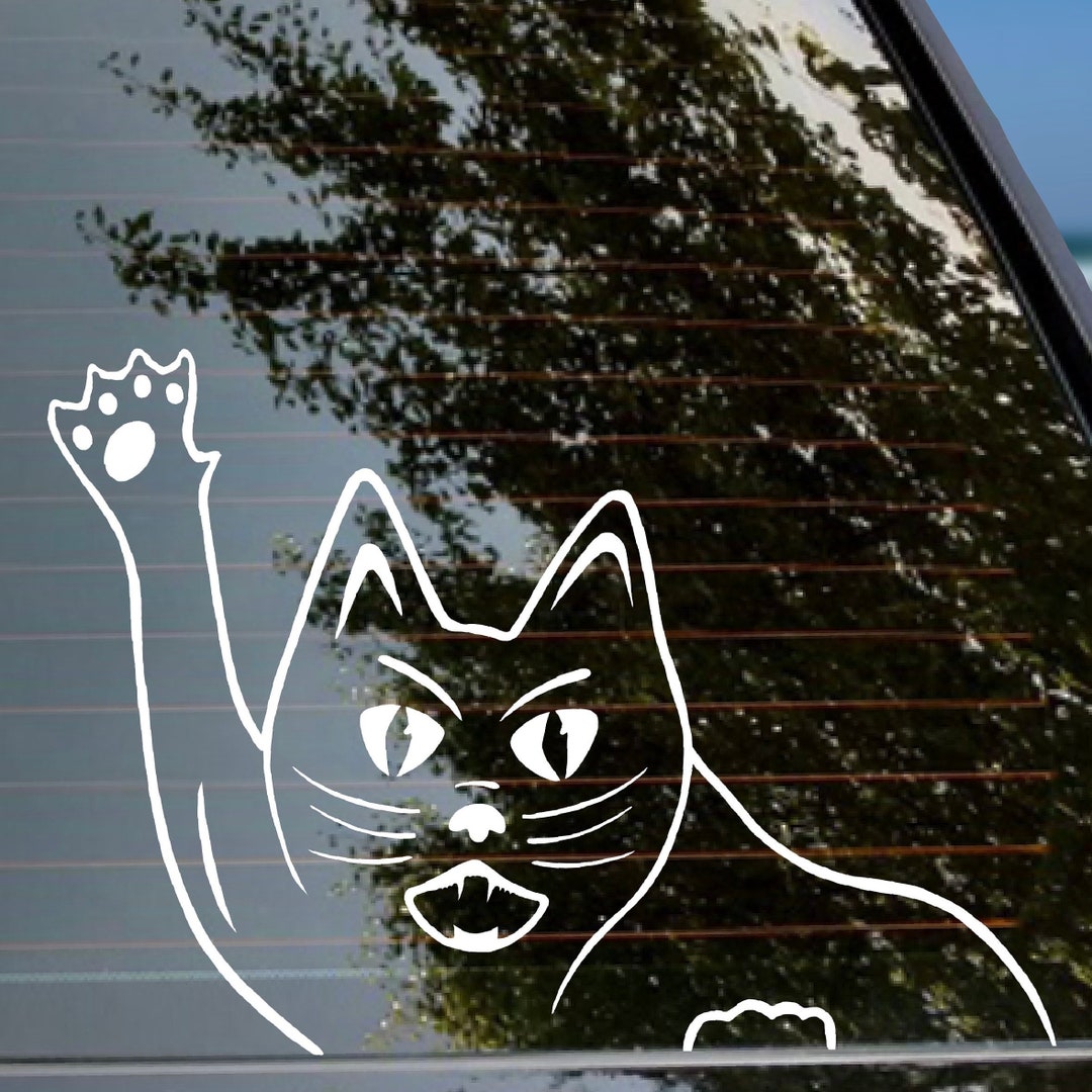 Cat Claws Out Waterproof Vinyl Decal Sticker for Car Truck or SUV ...
