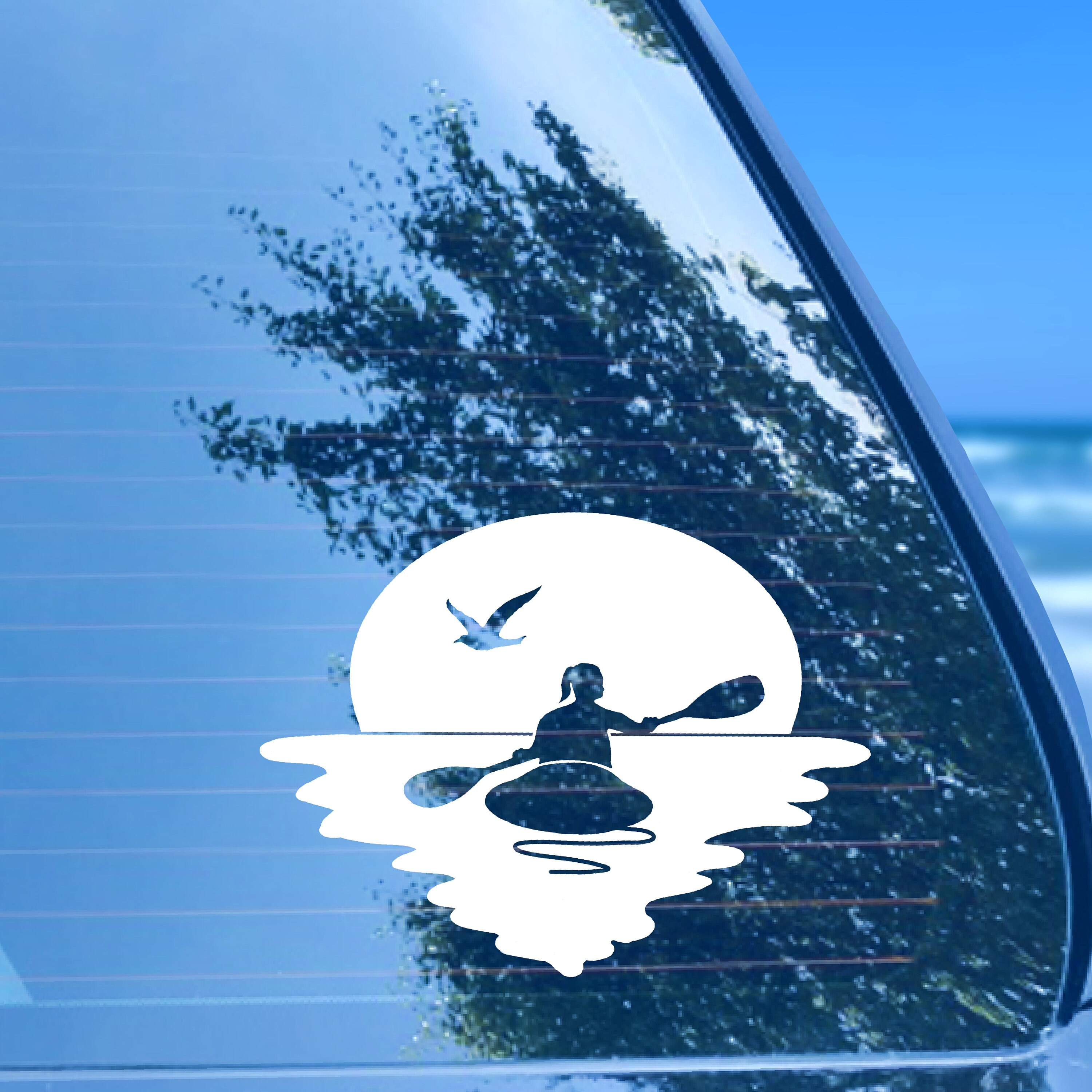 Kayak Car Decal. Girl Kayaking. - Etsy