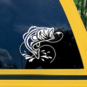 Bass Fishing Decal Sticker. Largemouth Bass Car Window Sticker. Jumping ...