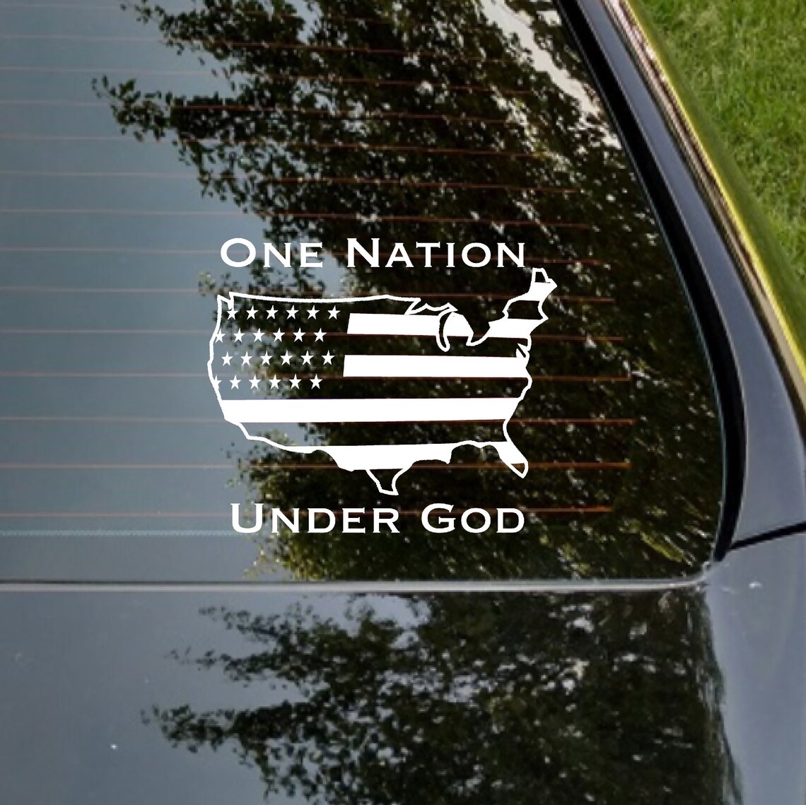 American Flag Decal Sticker One Nation Under God Patriotic - Etsy