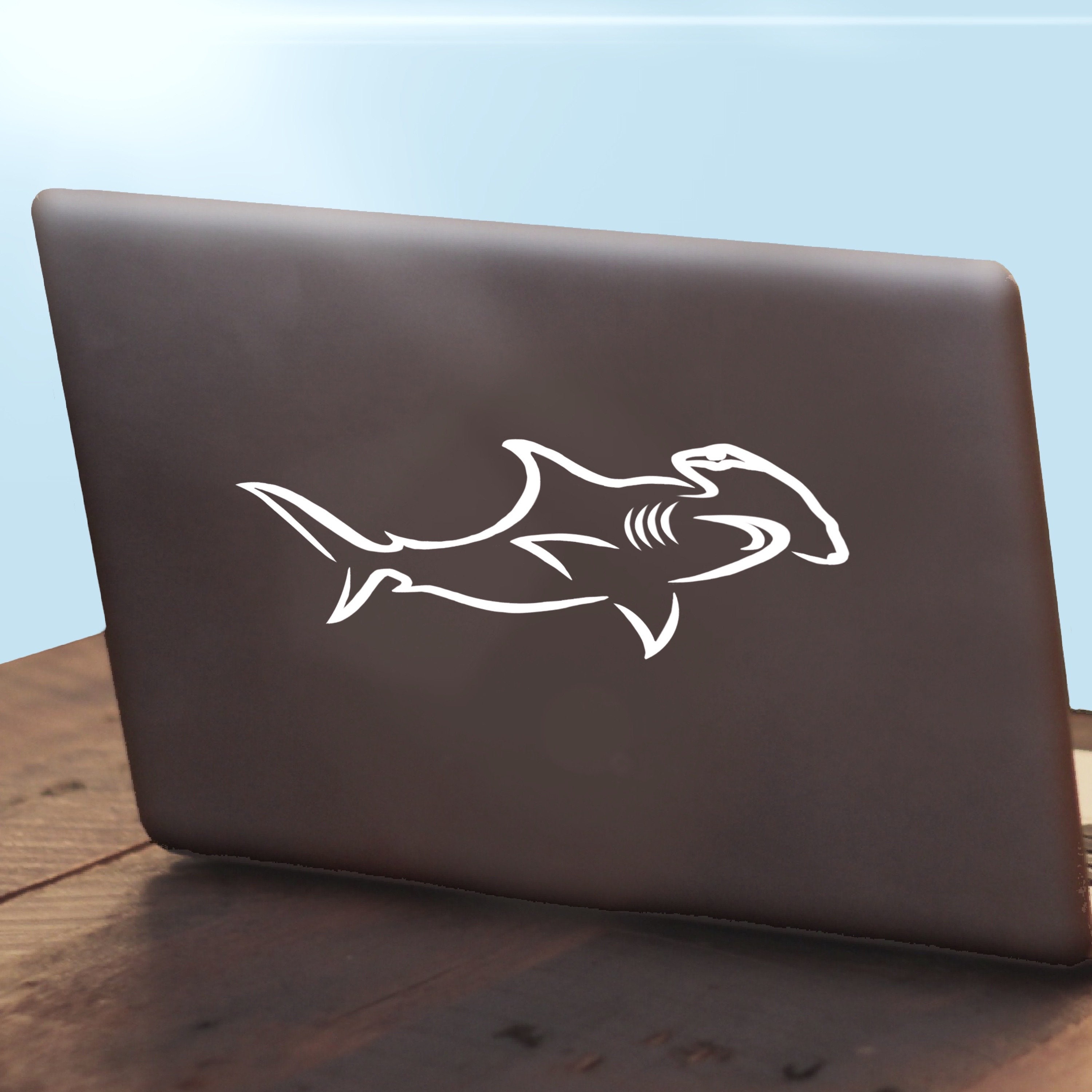 Minimalist Hammerhead Shark Car Decal: Waterproof Vinyl Window Sticker ...