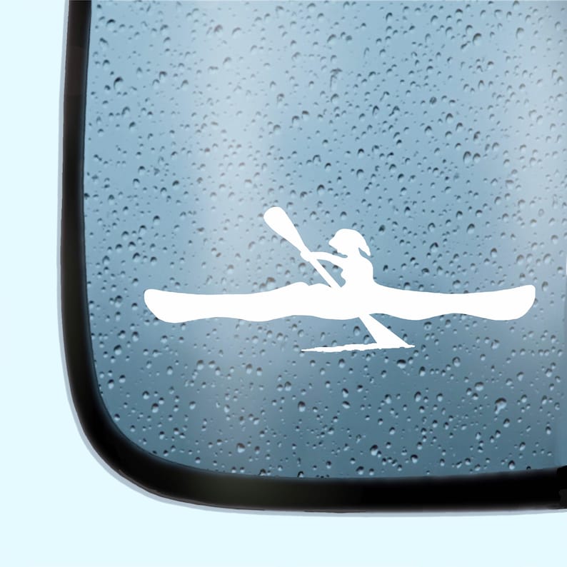Girl Kayaking Car Decal: Waterproof Vinyl Kayak Sticker - Etsy