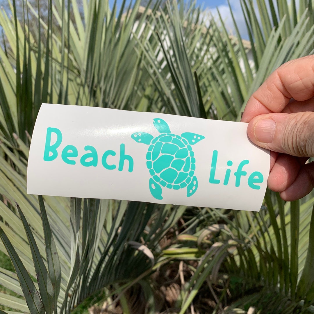 Sea Turtle Decal. Beach Decal. Decal for Beach Lover. Beach Life Decal ...