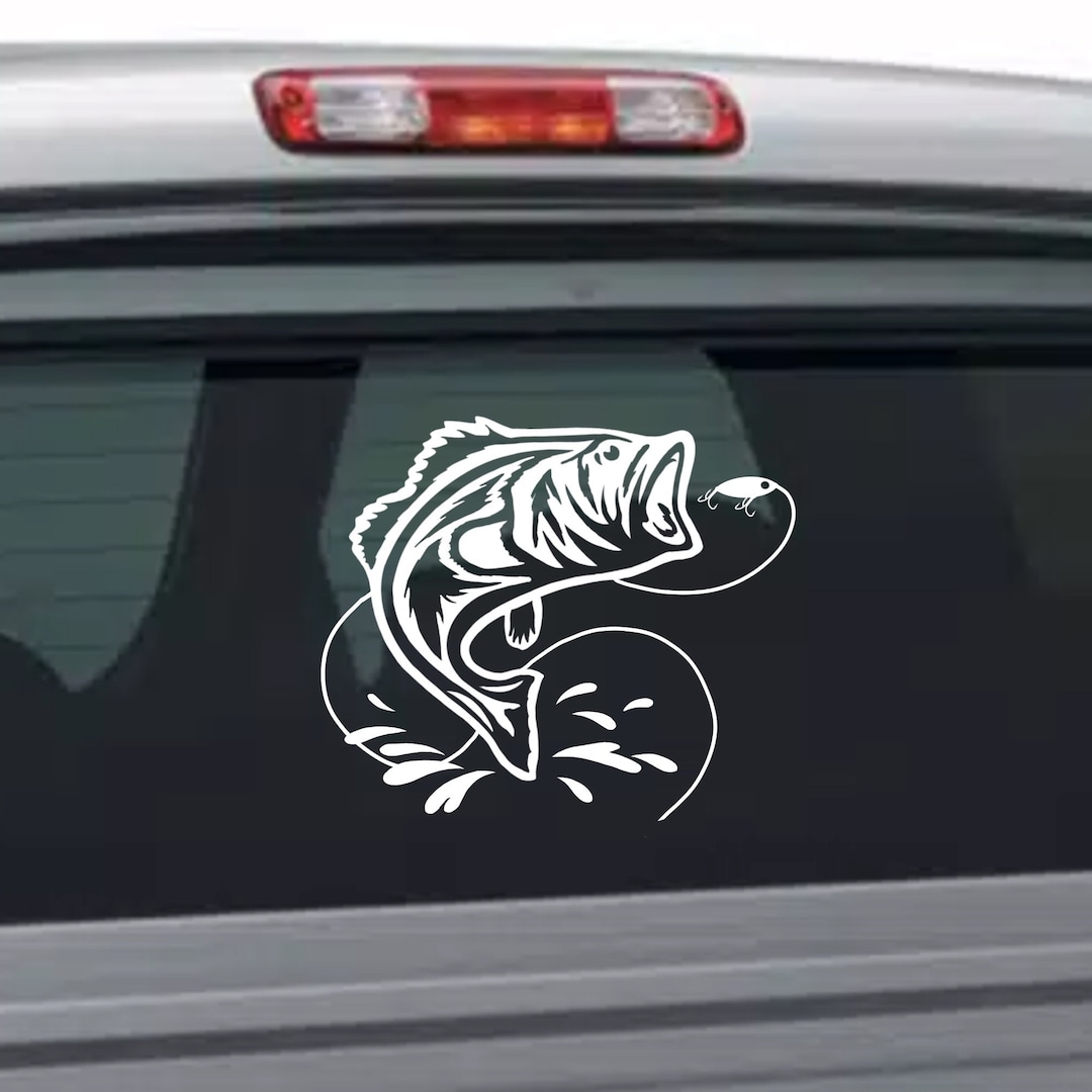 Jumping Largemouth Bass Car Window Decal for Bass Fishermen. Bass ...