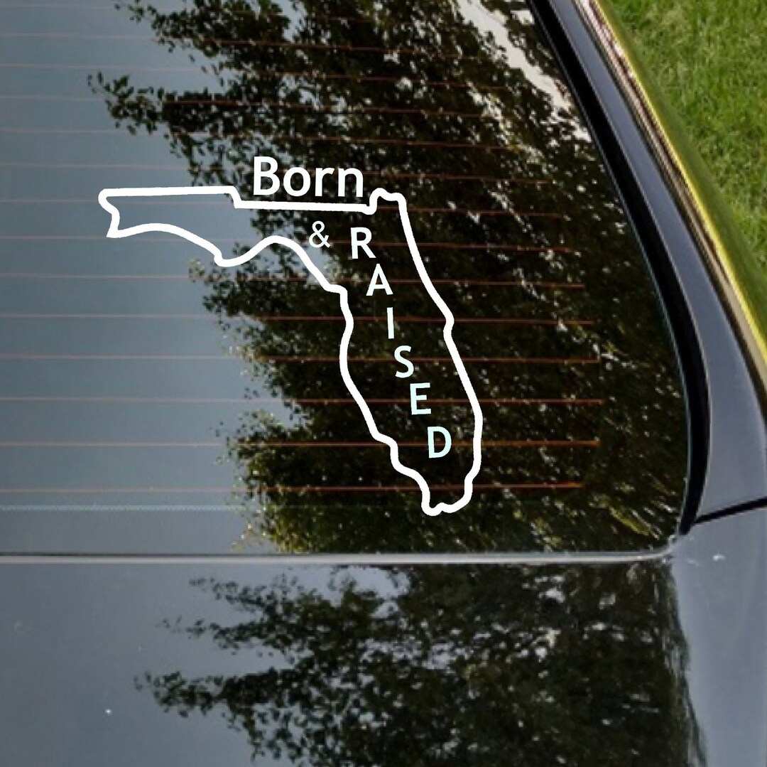 Florida Native Born and Raised Car Decal - Etsy