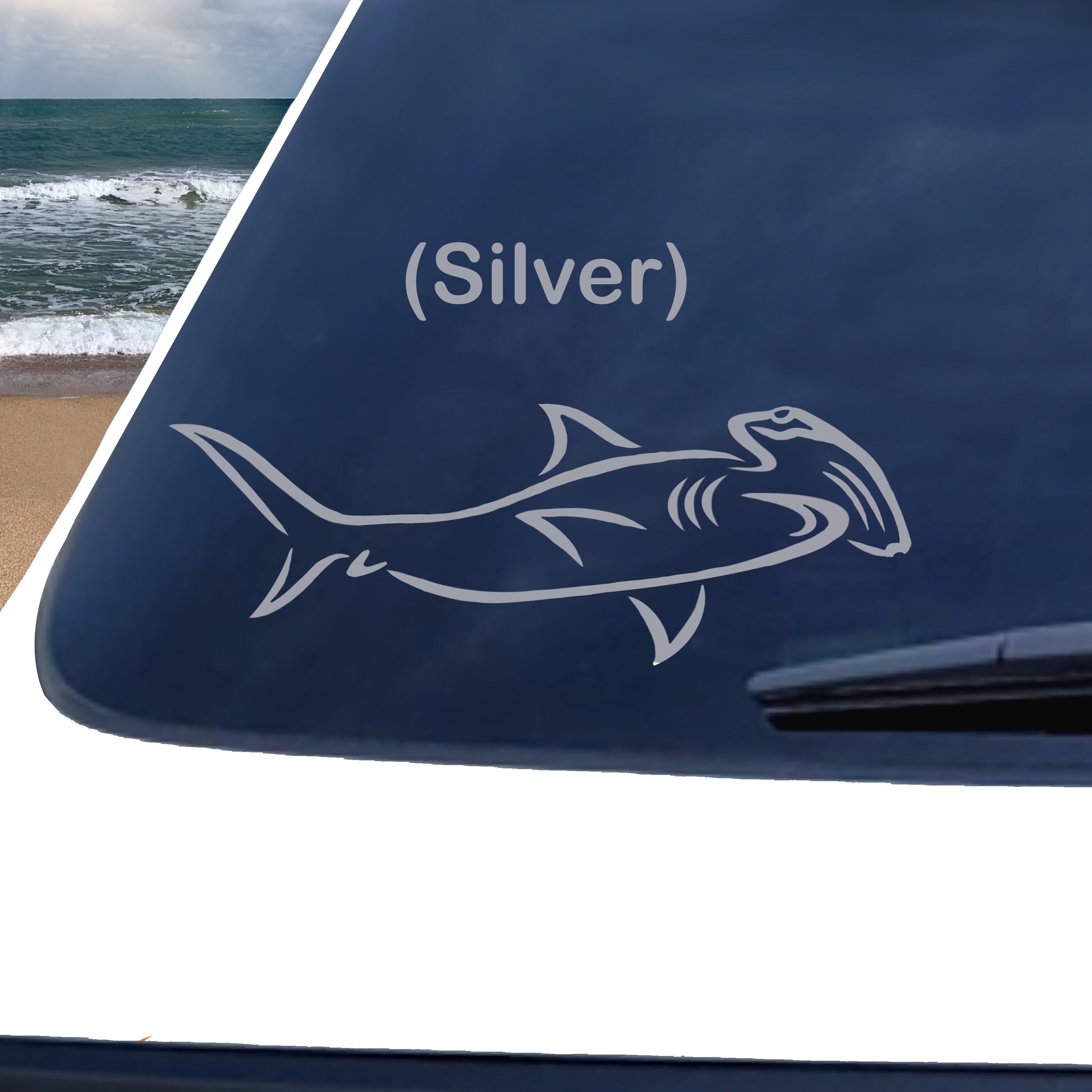 Minimalist Hammerhead Shark Car Decal: Waterproof Vinyl Window Sticker ...