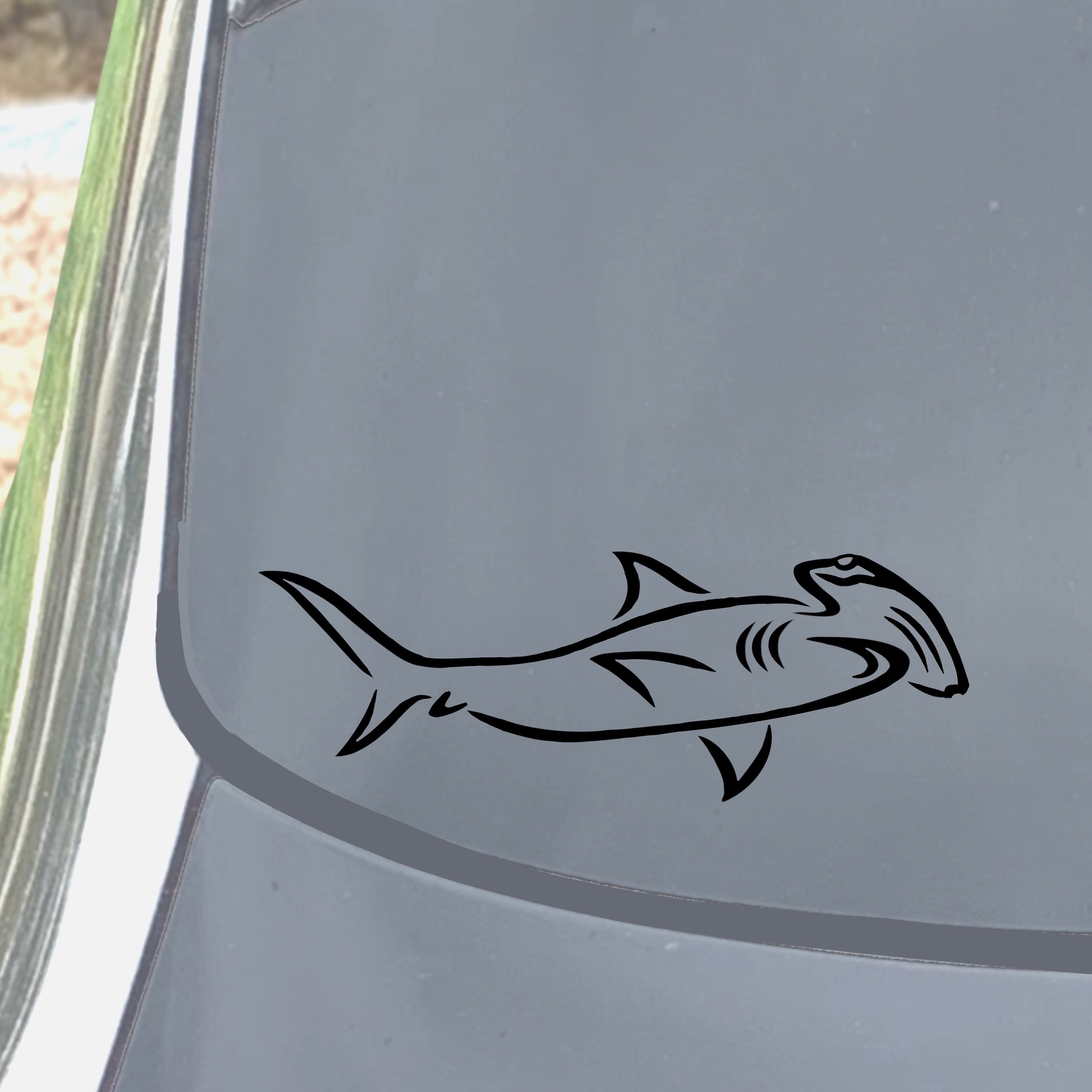 Minimalist Hammerhead Shark Car Decal: Waterproof Vinyl Window Sticker ...