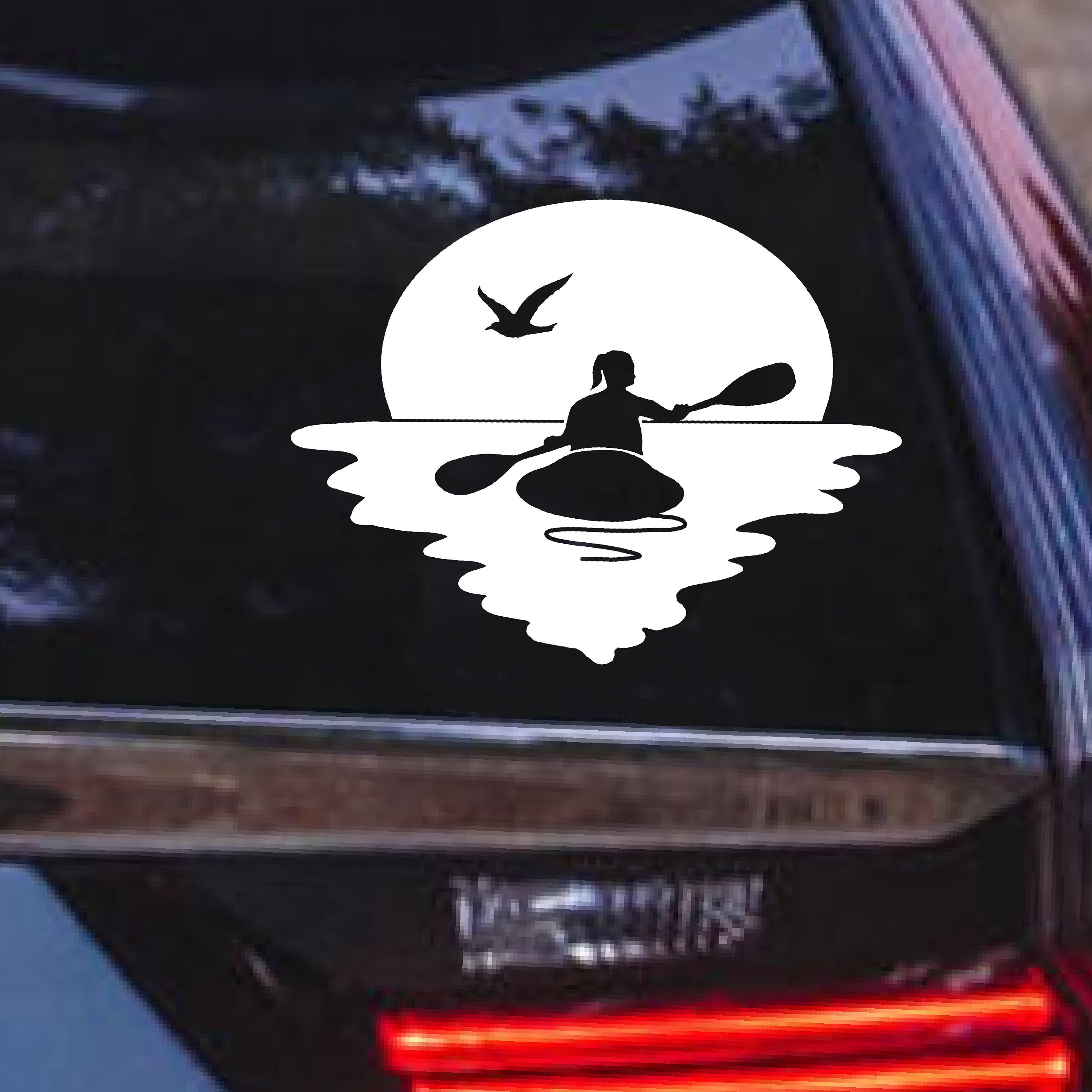 Kayak Car Decal. Girl Kayaking. - Etsy