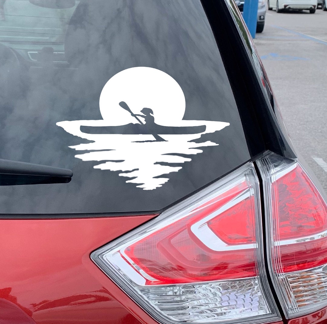 Girl Kayak Decal for Car Windows. Kayak Decal Sticker. Waterproof ...