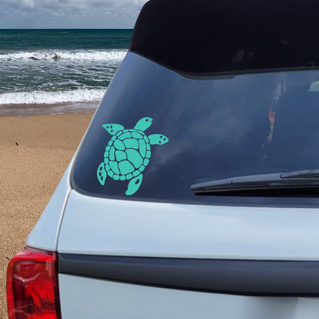 Sea Turtle Decal. Beach Car Decal. Apply to Car Windows, Laptops, Water ...