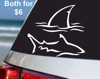 Shark Fin in Water Premium Waterproof Vinyl Decal Stickers for Laptop ...