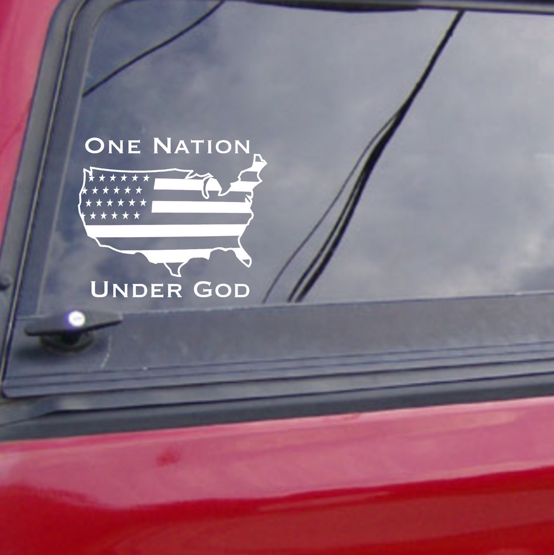 American Flag Decal Sticker One Nation Under God Patriotic - Etsy