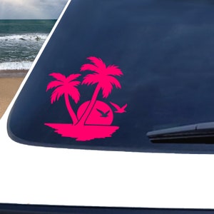 Palm Trees Sunset Decal: Beach Car Window Sticker - Etsy