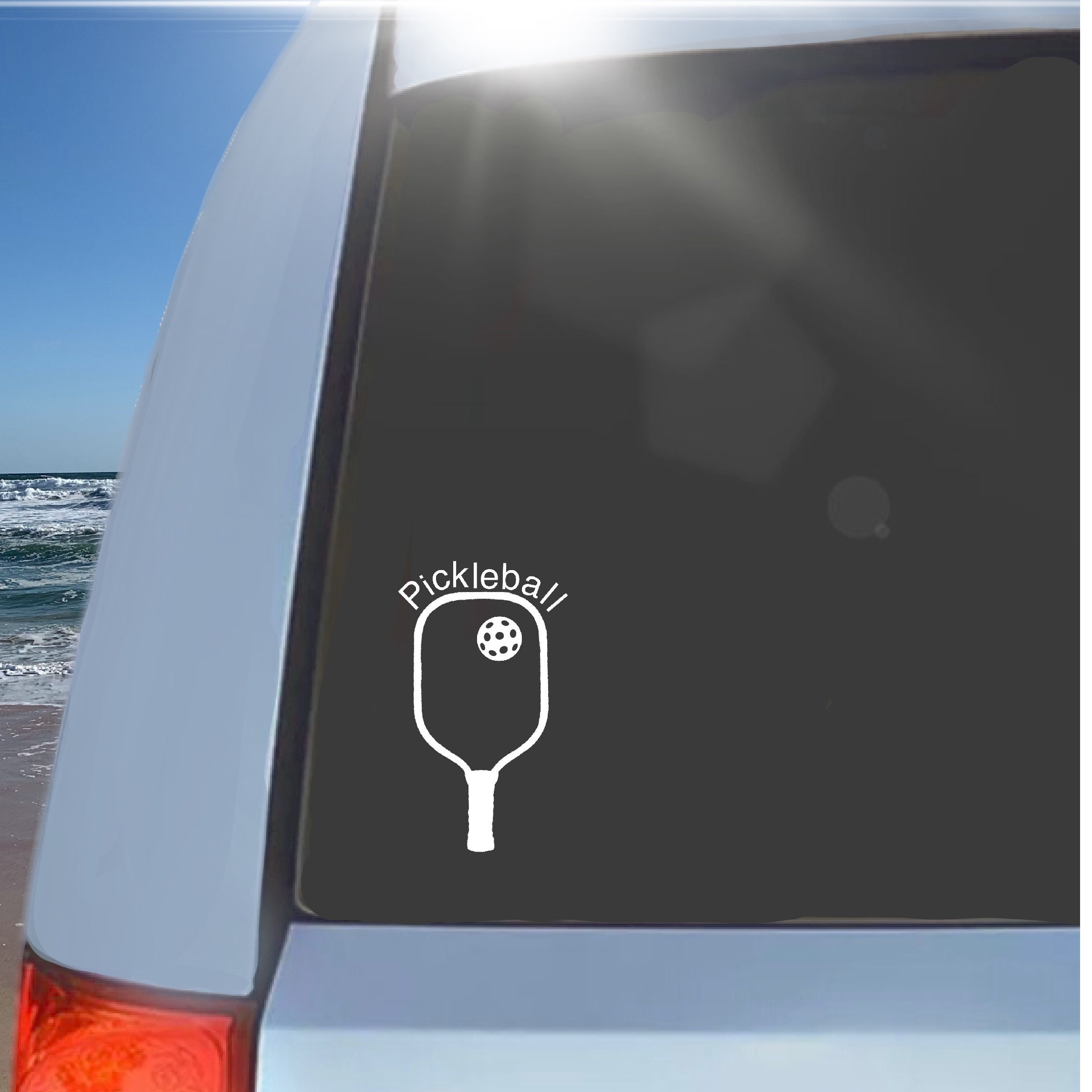 Custom Pickleball Ball and Paddle Decal: Waterproof Vinyl, Car Window ...