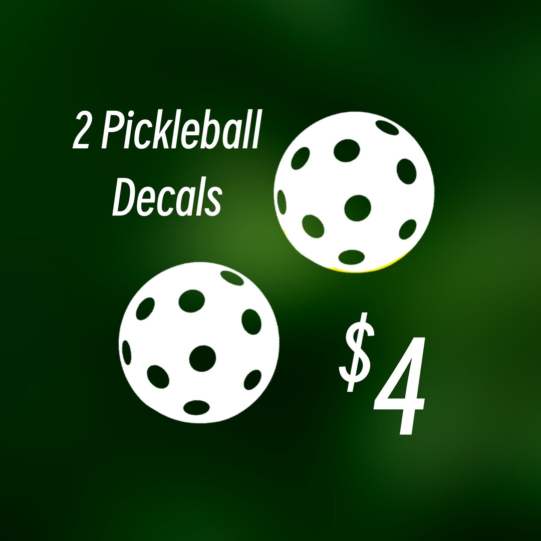 Pickleball Decals for Car Windows, Laptops, Yellow Pickleball Decal ...
