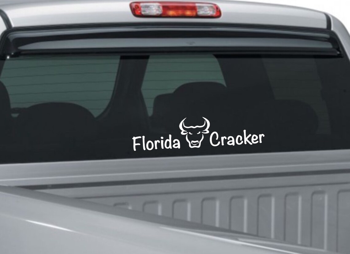 Florida Cracker Vinyl Decal - Bull Design - Car or Truck Window - Etsy