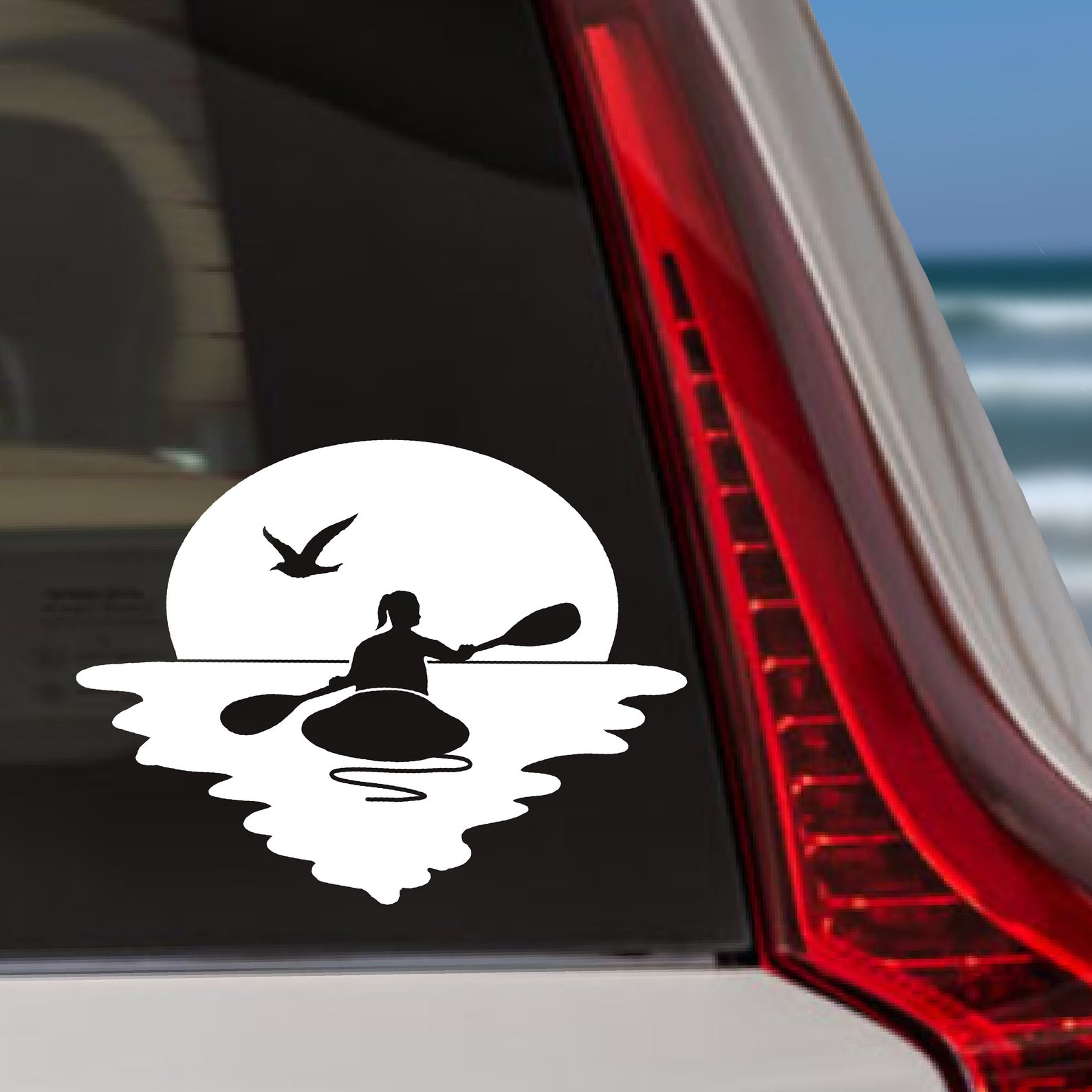 Kayak Car Decal. Girl Kayaking. - Etsy