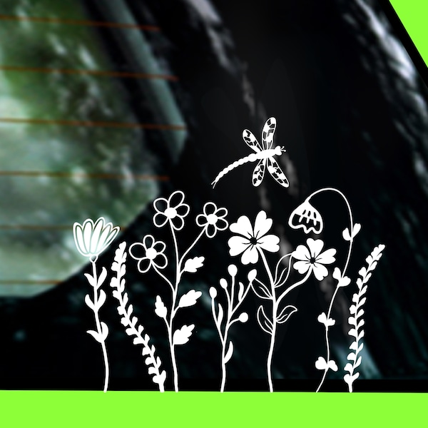 Window Decals Wild Flowers - Etsy