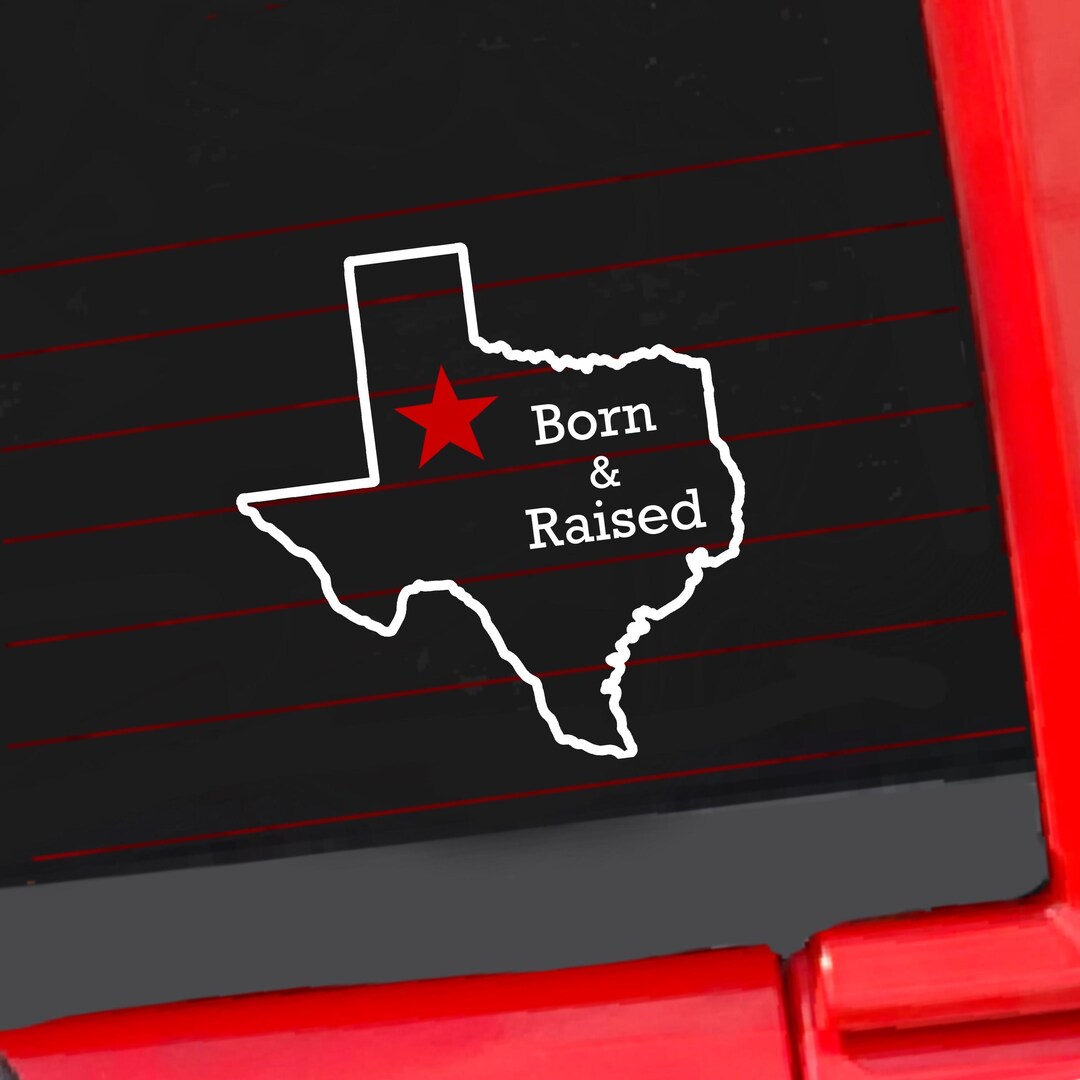 Texas Car or Truck Waterproof Vinyl Decal Sticker. Born and Raised in ...