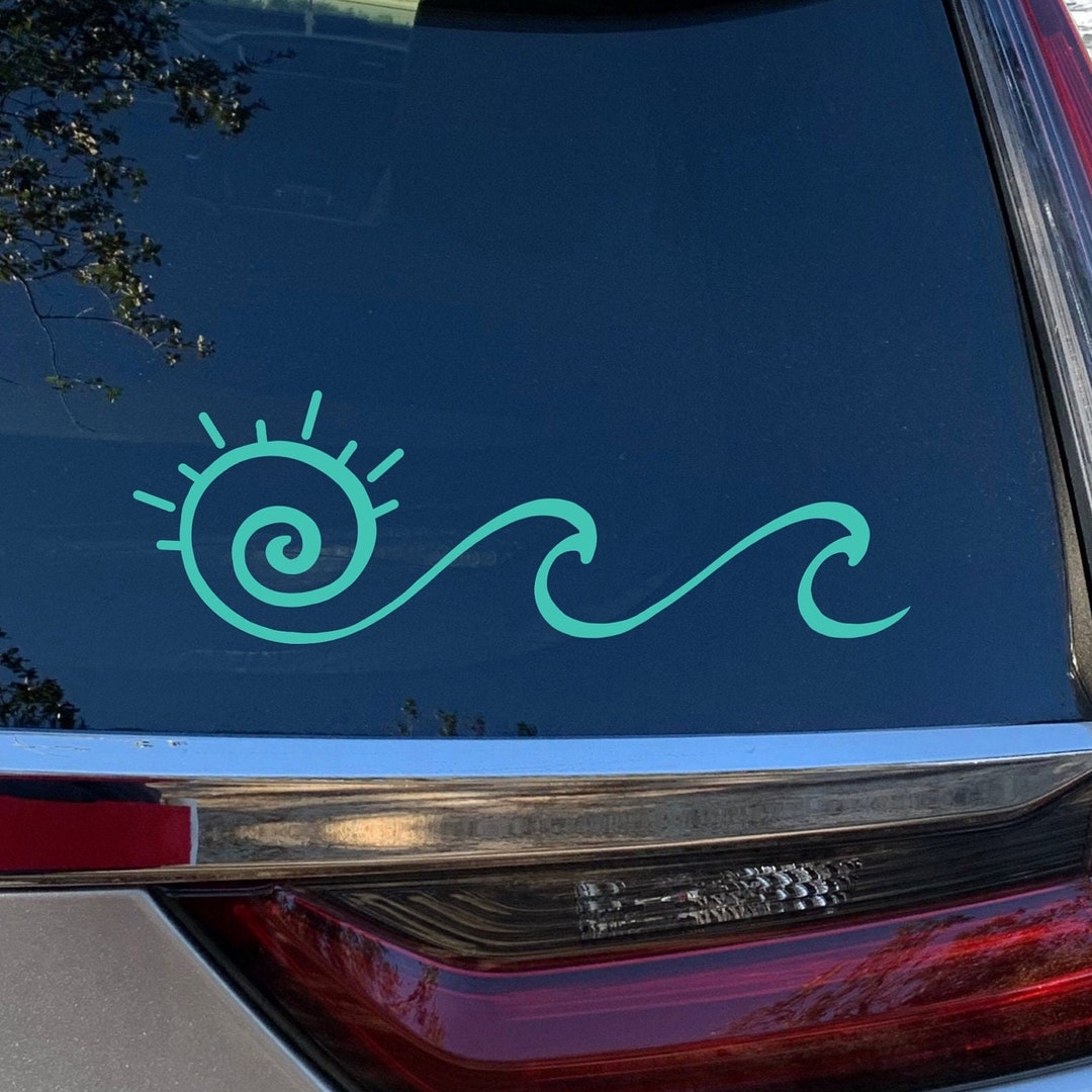 Beach Decal. Sun and Waves Decal. Sun Decal. Waves Decal, Car Decals ...