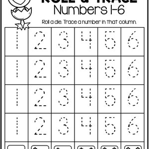 Spring Roll and Trace Printables - Etsy