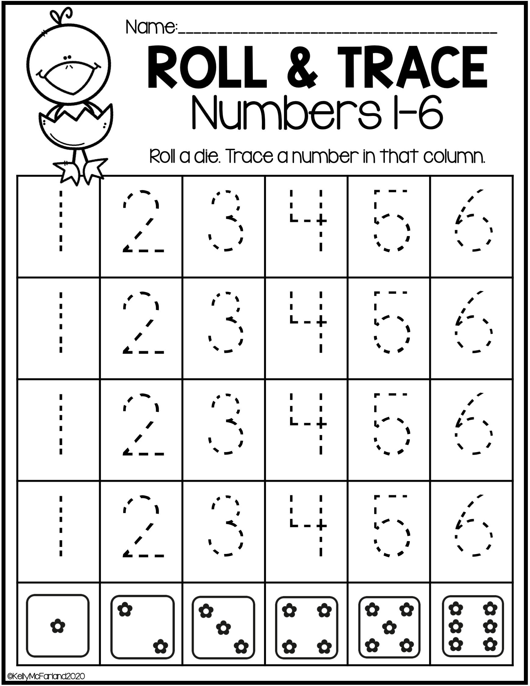 Spring Roll and Trace Printables - Etsy