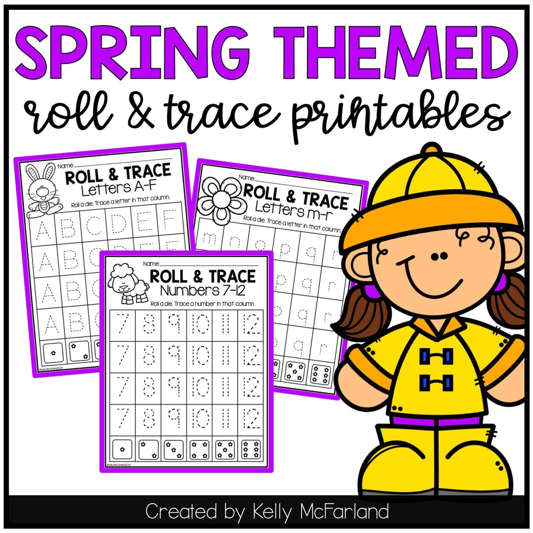 Spring Roll and Trace Printables - Etsy