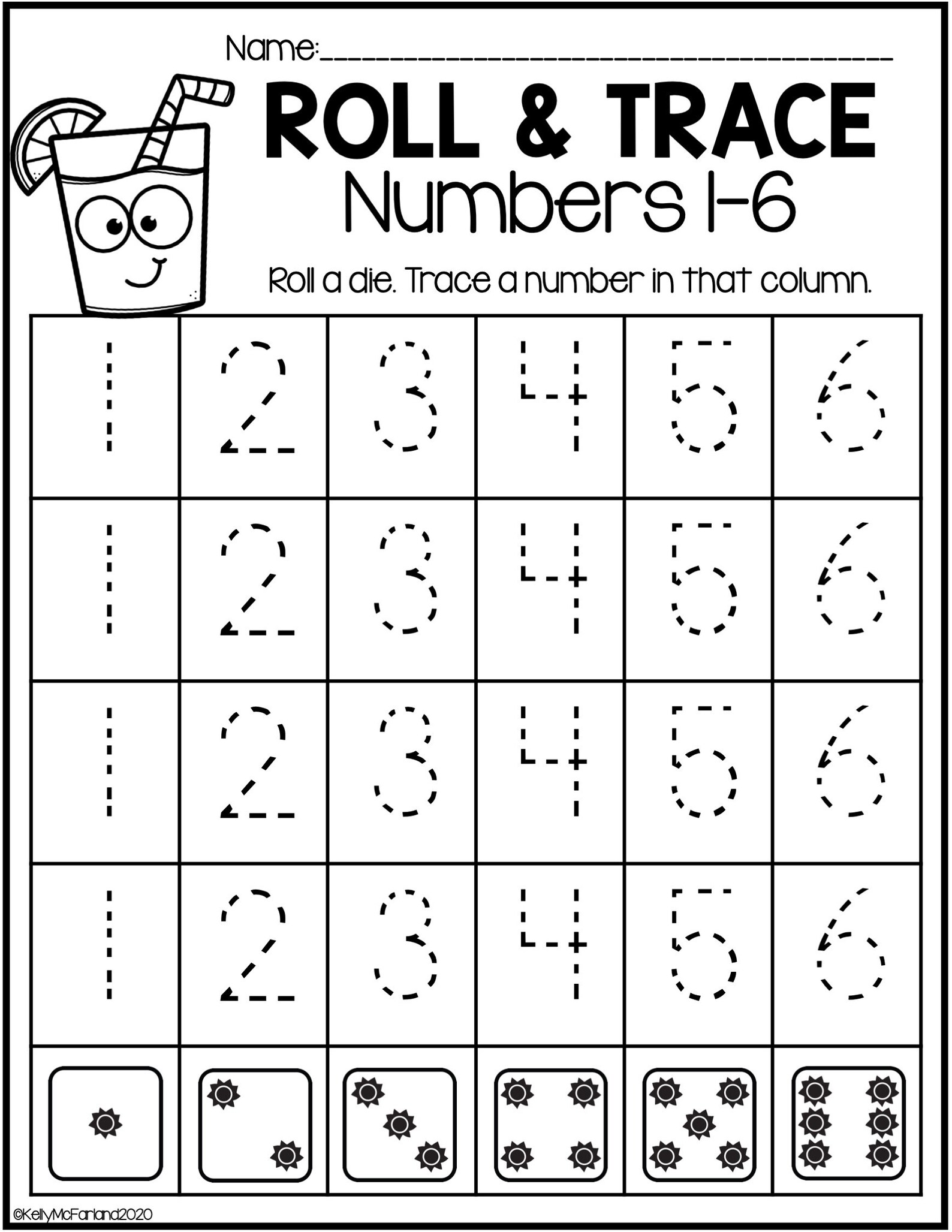 Summer Roll and Trace Printables - Etsy