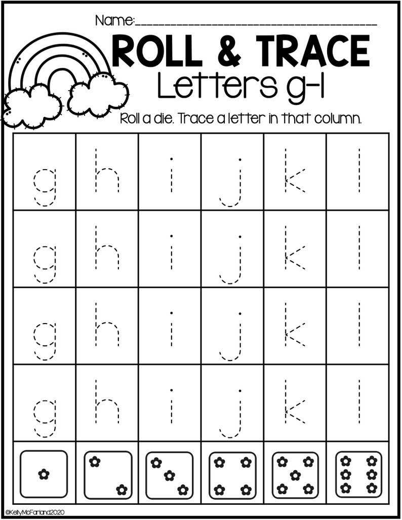 Spring Roll and Trace Printables - Etsy