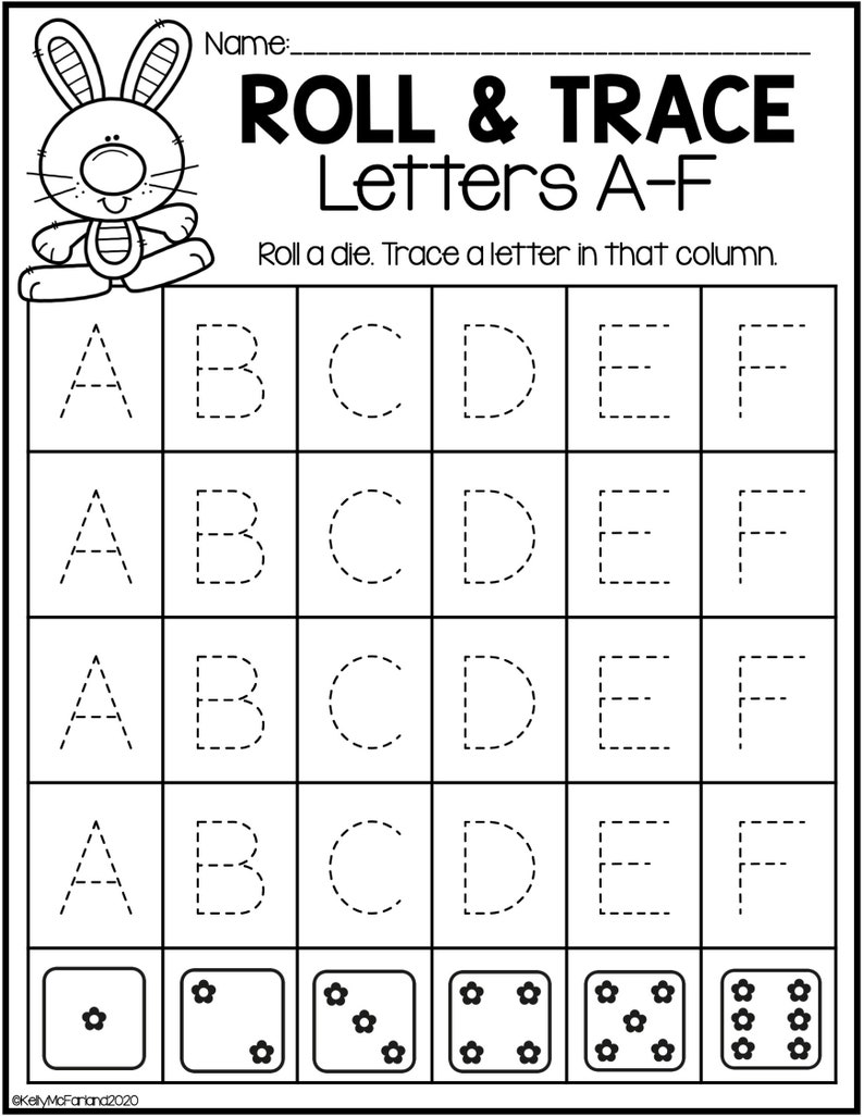 Spring Roll and Trace Printables - Etsy