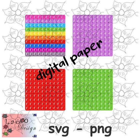 Pop it digital paper SVG PNG pop it digital template pop it - Etsy ...