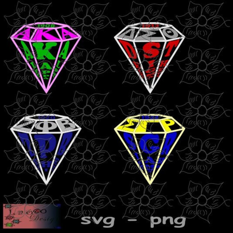 Pack Sorority Diamond, Alpha Kappa Alpha Svg, 1908 Svg, Delta Sigma ...