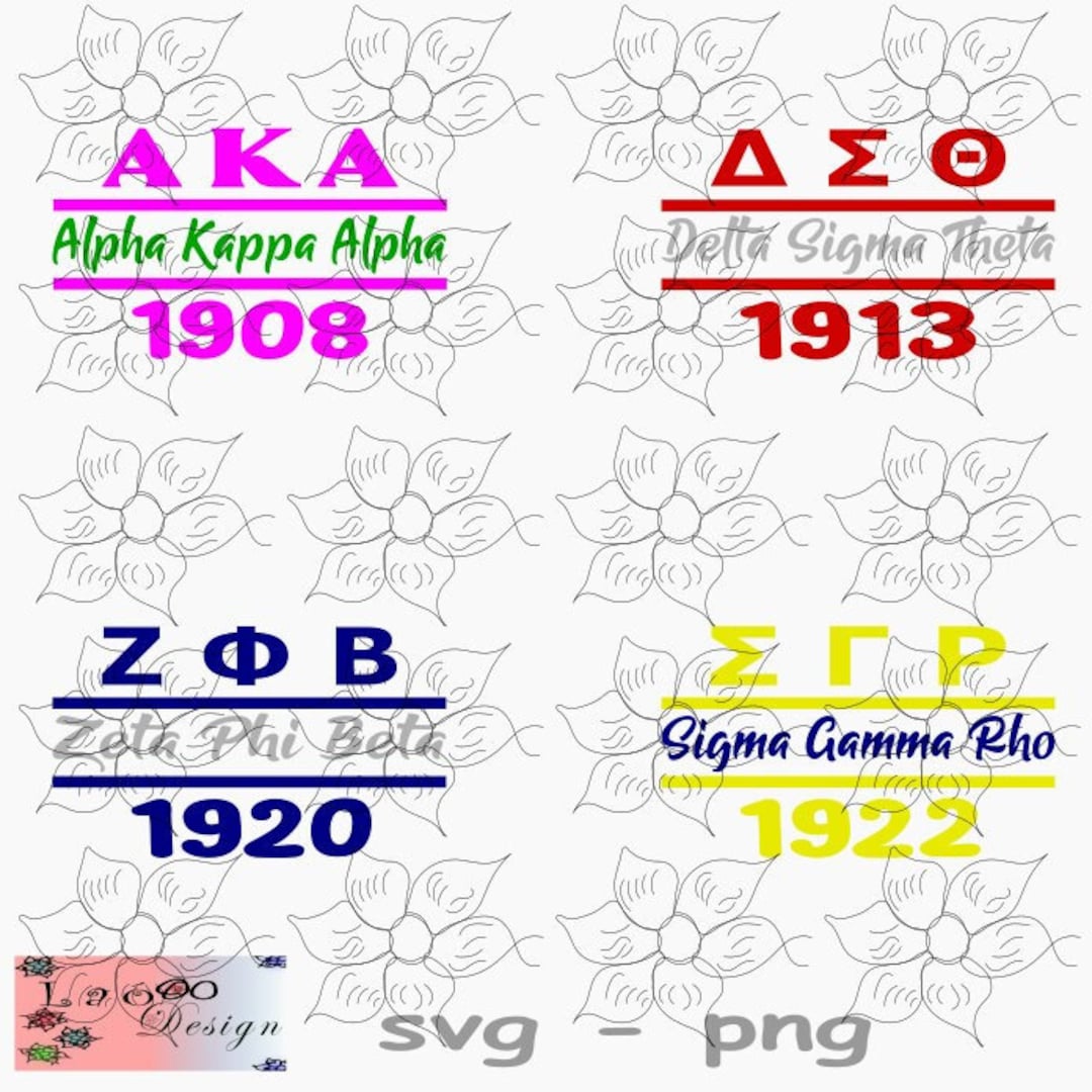 Sorority Pack,alpha Kappa Alpha Svg,1908 Svg, Delta Sigma Theta Svg ...