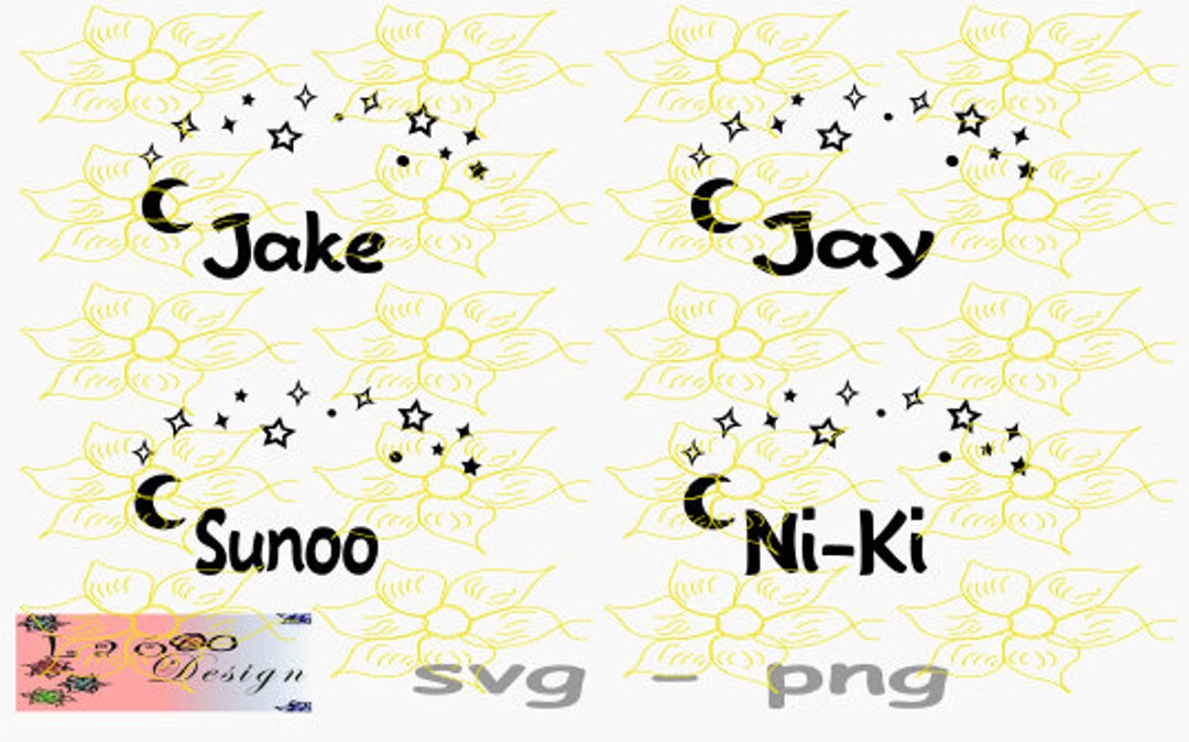 Enhypen Members Svg Part 2,jay Svg,jake Svg, Sunoo Svg,ni-ki Svg,korean ...